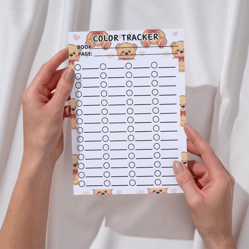Coloring Book Swatch Tracker Sheets: A5 Printable | 9 Designs (digital ...
