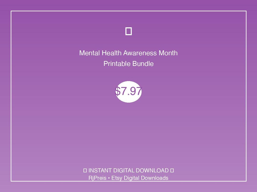 Mental Health Awareness Month Printable Bundle | Self Care Journal ...