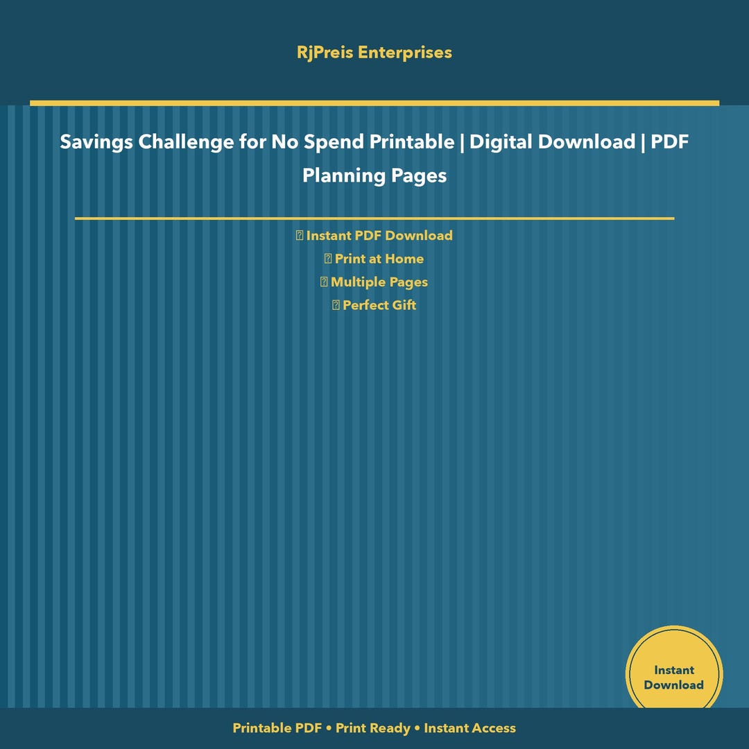 Savings Challenge for No Spend Printable | Digital Download | PDF ...