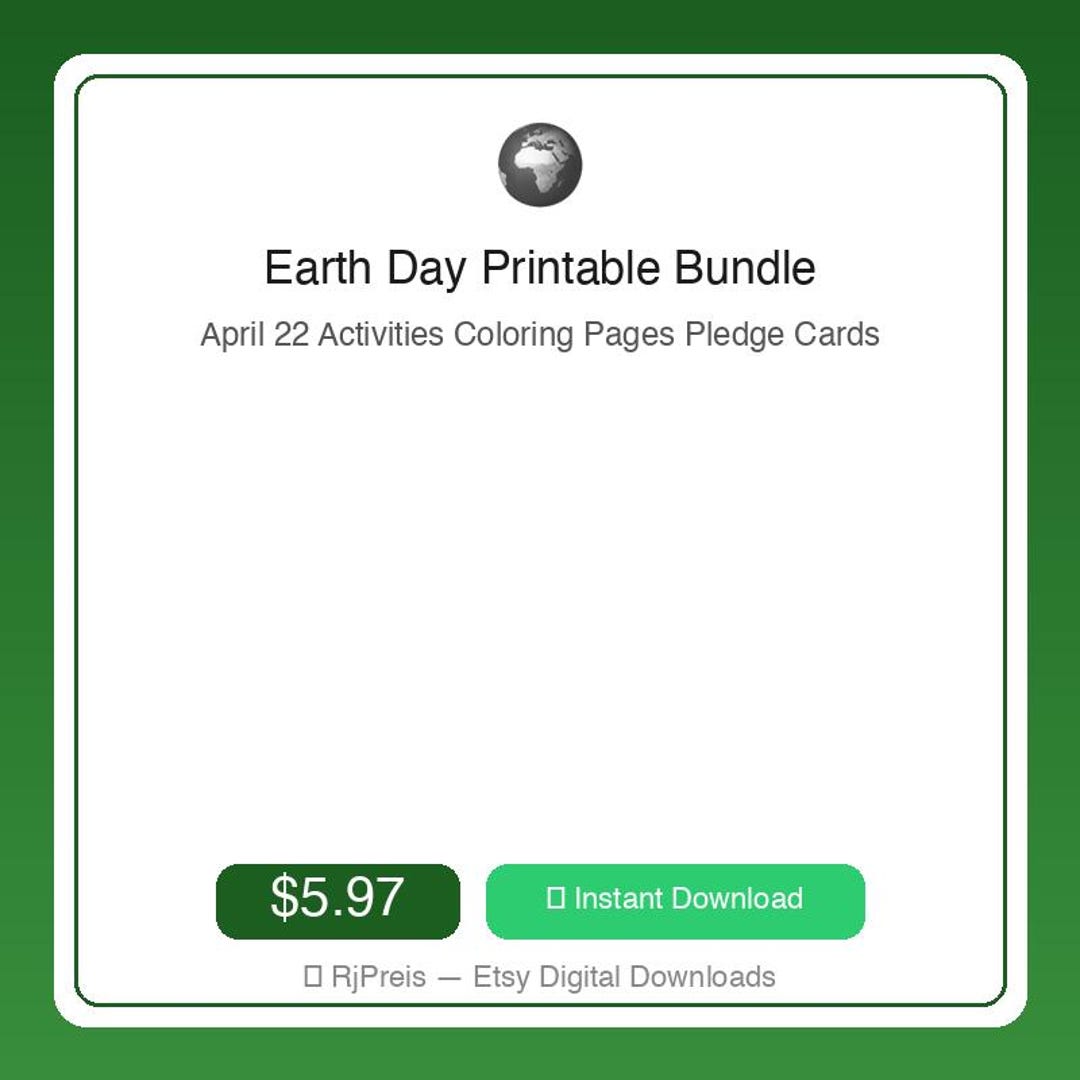 Earth Day Printable Bundle | April 22 Activities, Coloring Pages ...