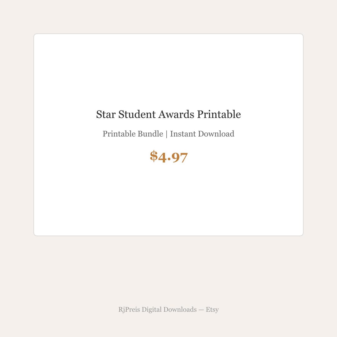 Star Student Awards Printable | Kids End of Year Certificates (instant ...