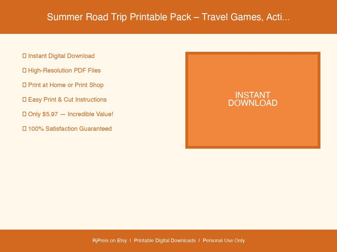 Summer Road Trip Printable Pack – Travel Games, Activity Log & Kids Car ...