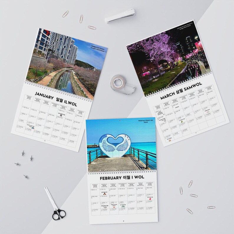 Korean English Bilingual Calendar Wall Calendar, Korean Places, Learn ...