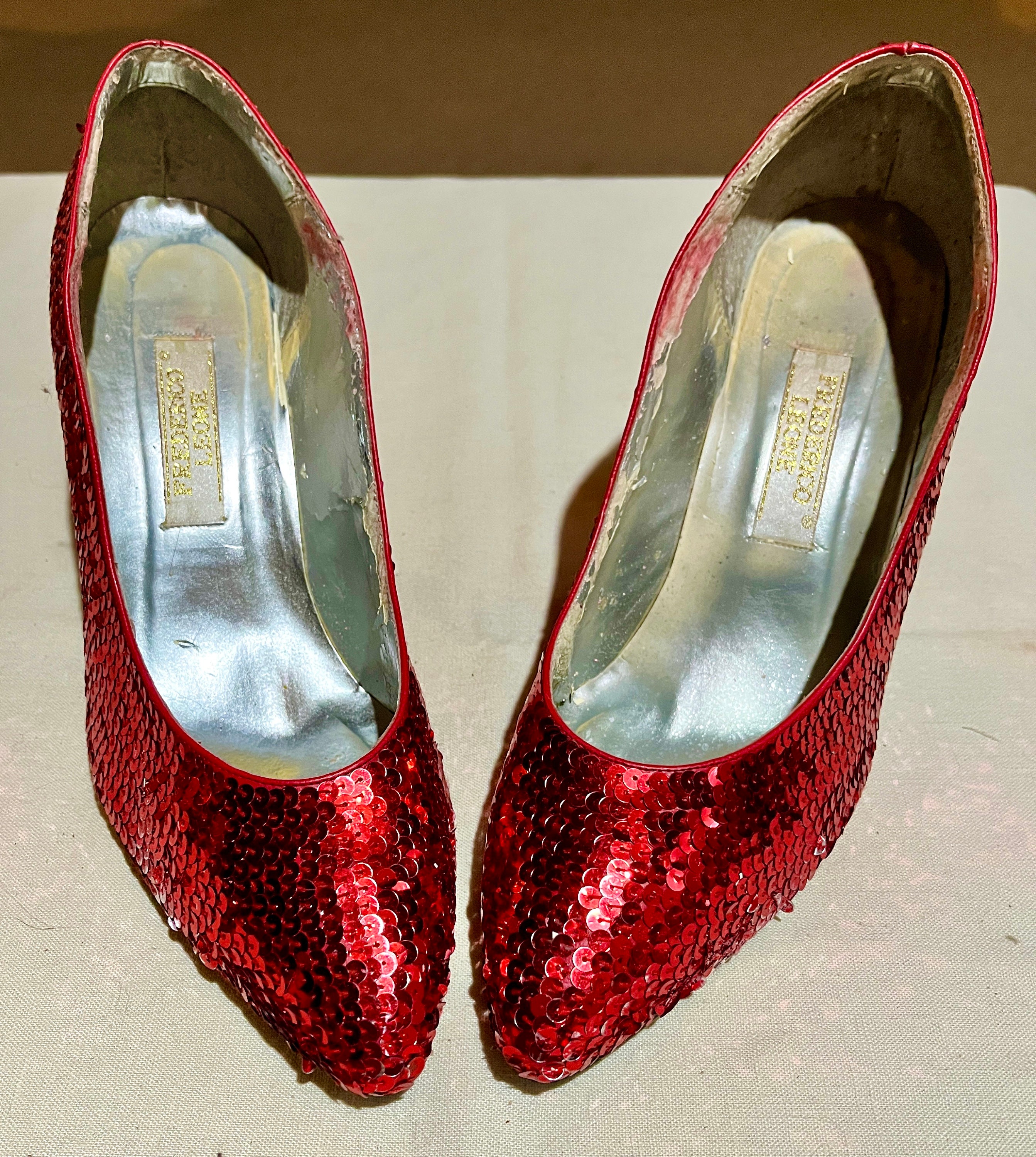 Prom Sparkle Vintage 1990s Red Sequin Evening Pumps Shoes Ruby Slippers ...