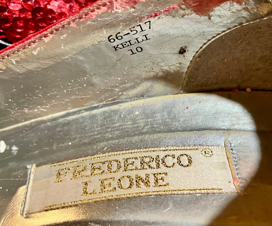 Prom Sparkle Vintage 1990s Red Sequin Evening Pumps Shoes Ruby Slippers ...