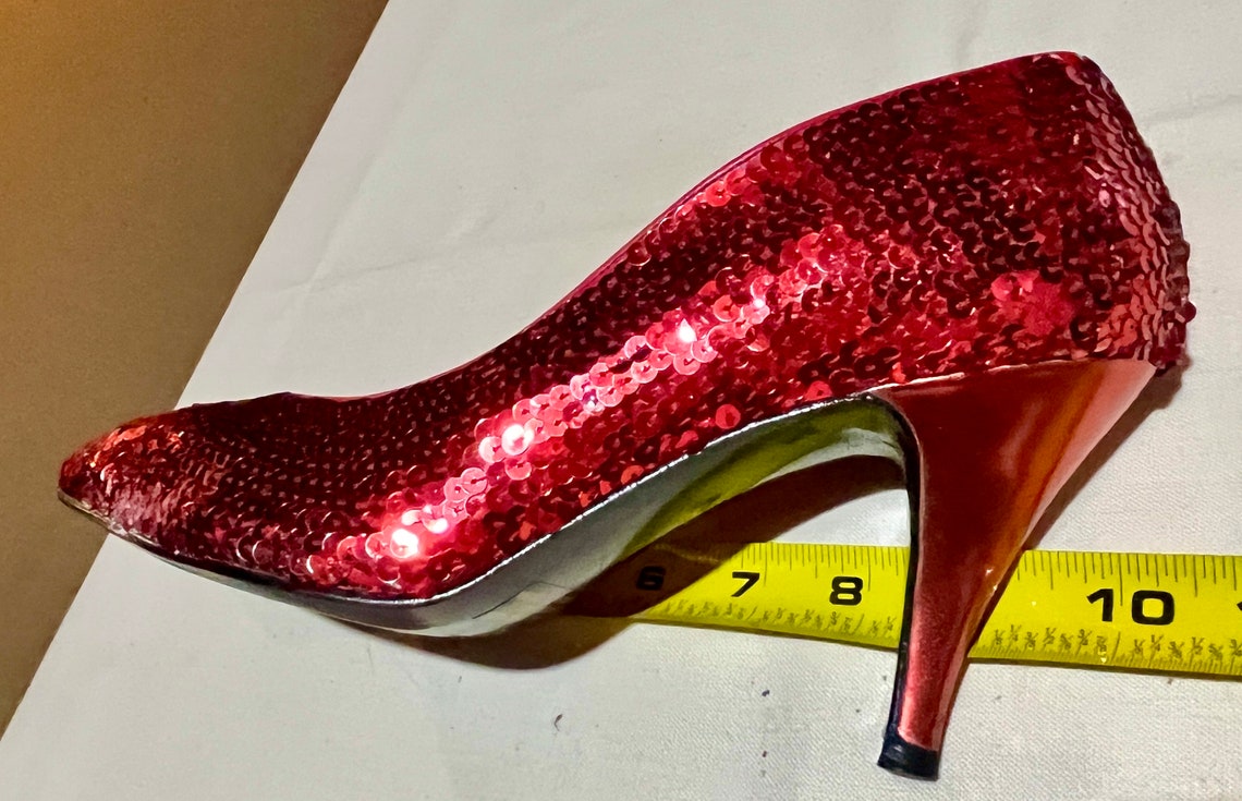 Prom Sparkle Vintage 1990s Red Sequin Evening Pumps Shoes Ruby Slippers ...
