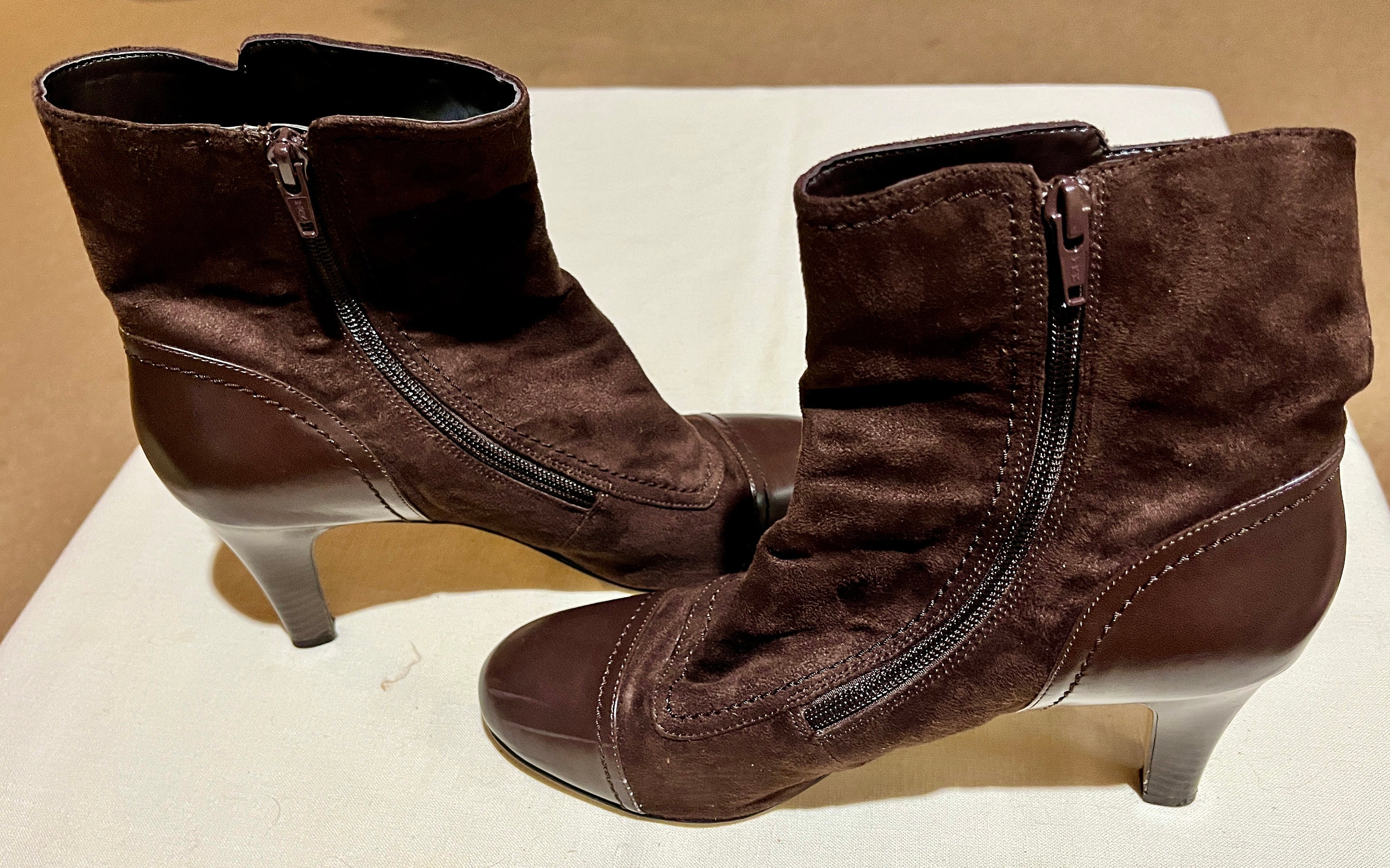 Vintage 1990s Brown Suede Victorian Edwardian Reproduction High Top ...