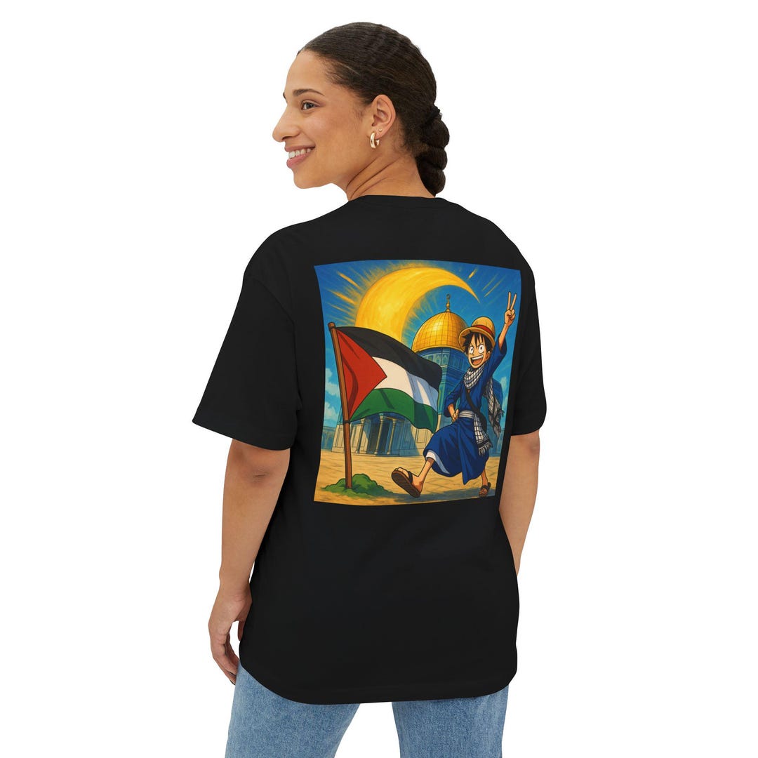 Luffy Alabasta for Palestine Unisex Oversized Boxy Tee - Anime Graphic ...
