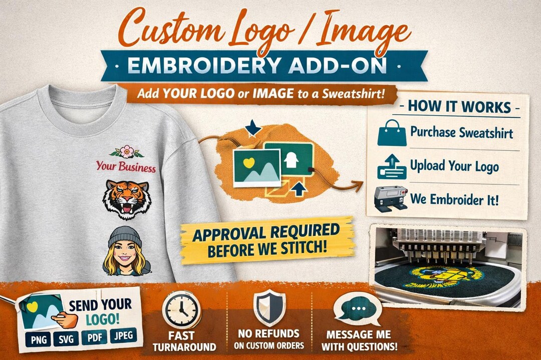Custom Embroidered Logo/picture Add-on - Etsy