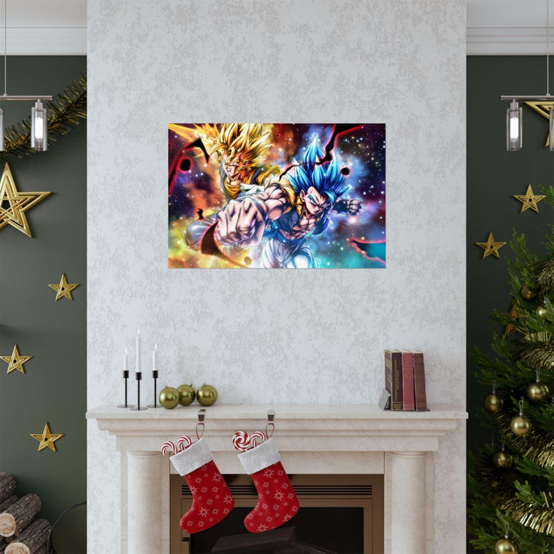 Super Vegito and Gogeta Blue Poster | Dragon Ball Fan Art Print | Anime ...