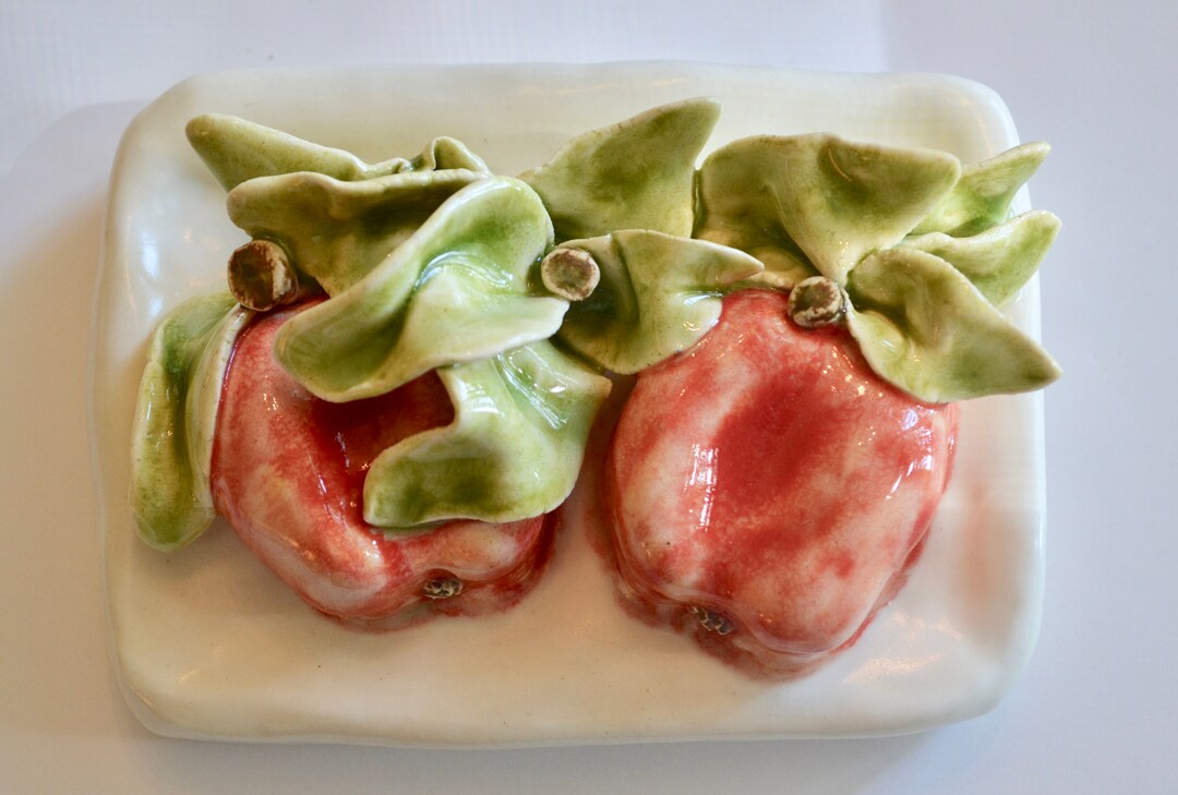 Handmade Ceramic Apple Tile: Fruit Wall Decor - Etsy