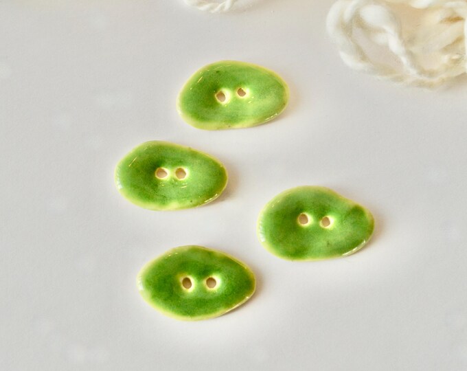 Set of 4 ~ Ceramic Buttons ~ Ceramic Buttons Handmade ~ Handmade ...