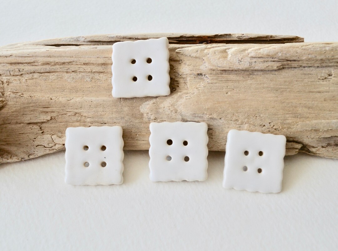Ceramic Buttons ~ Ceramic Buttons Handmade ~ Handmade Buttons ~ White ...