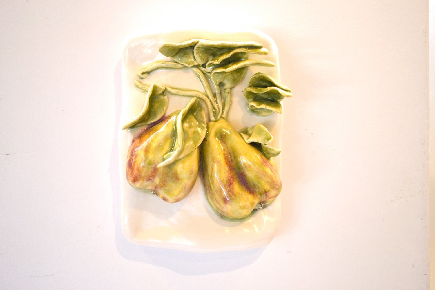Pears ~ Ceramic Fruit Tile ~fruit Wall Decor ~ Fruit Wall Plaques ...