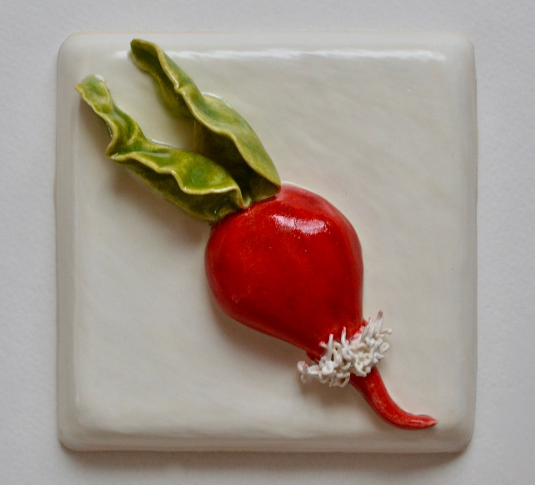 Radish ~ Vegetable Tiles ~ Vegetable Wall Decor ~ Ceramic Vegetable ...