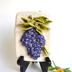 Grapes Ceramic Fruit Tile fruit Wall Decor Fruit Wall Plaques Fruit ...