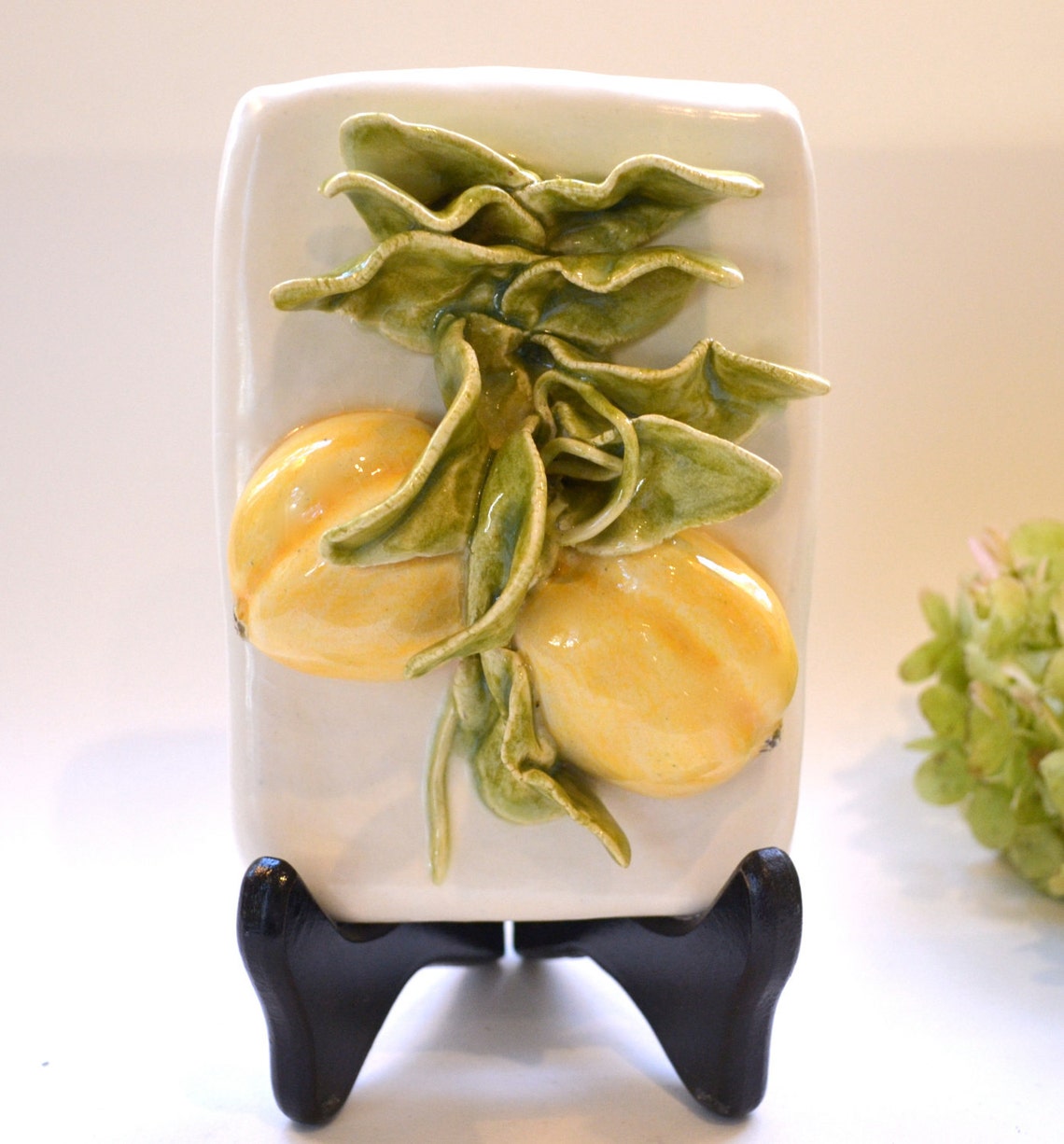 Peaches ceramic Fruit Tile fruit Wall Decor fruit Wall | Etsy