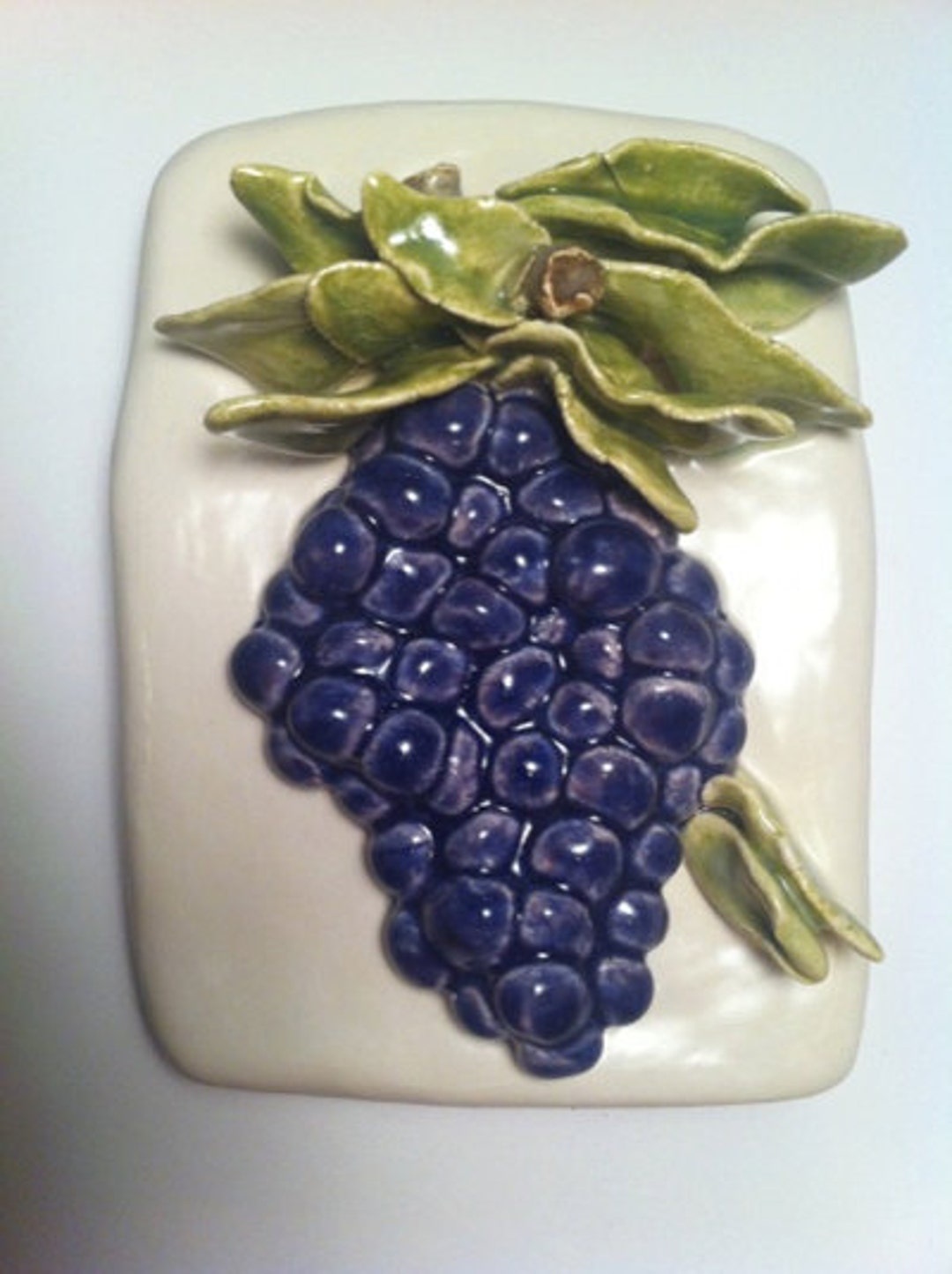 Grapes ~ Ceramic Fruit Tile ~fruit Wall Decor ~ Fruit Wall Plaques ...