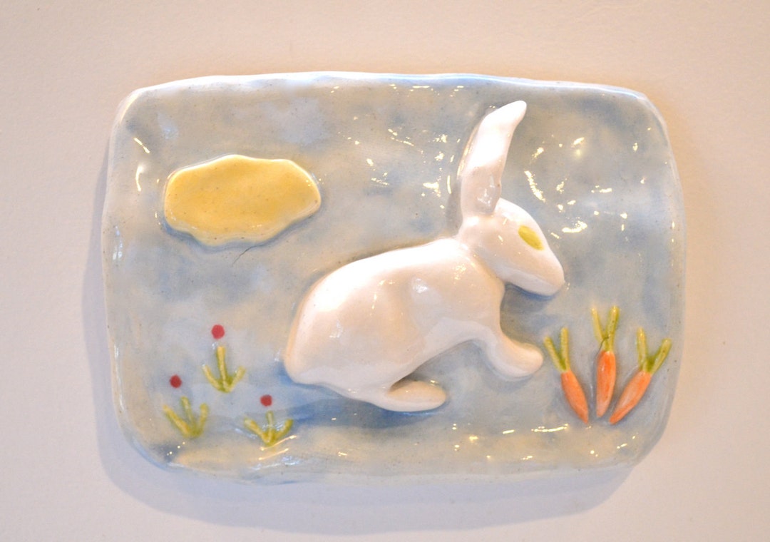 Handmade Bunny Tile ~ Ceramic Bunny Tile ~ Whimsical Nursery Art ...