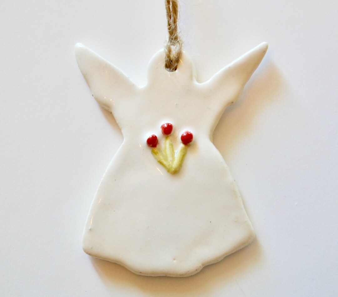 Handmade Ceramic Angel Ornament: Christmas Pottery Decor ~ Ceramic ...
