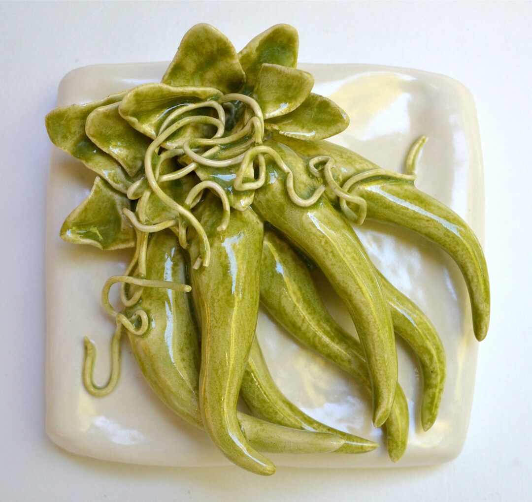 Jalapeño Pepper ~ Ceramic Hand Sculpted Vegetable Tile ~ Jalapeño Decor ...
