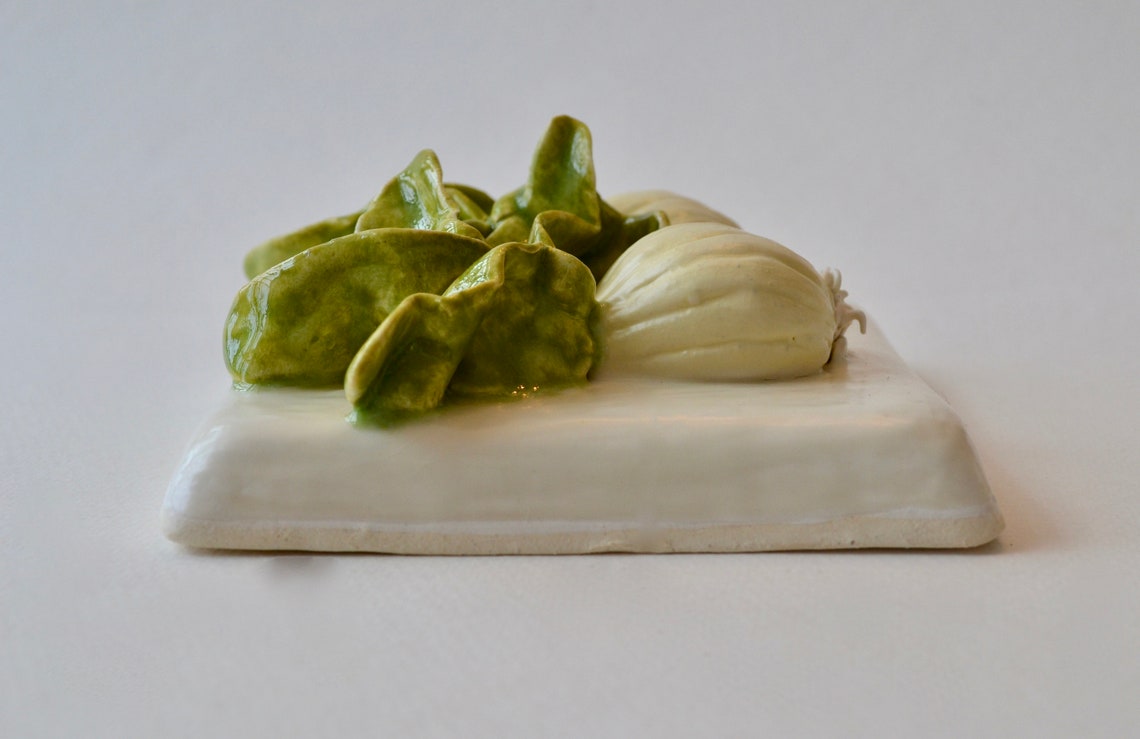 Ceramic Garlic Ceramic Relief Tile Vegetable Art | Etsy