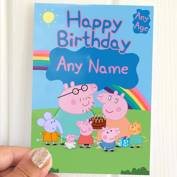 Peppa Pig Card - Etsy