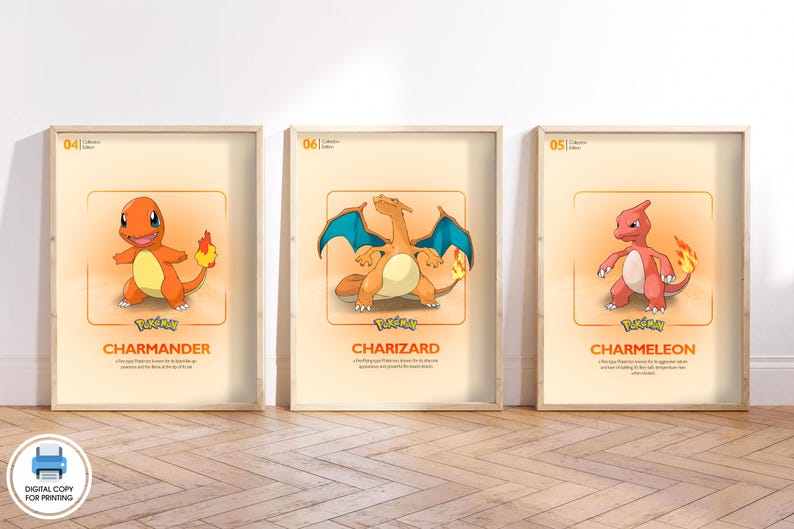 Charizard POKEMON Poster | Digital Download | Charizard | Collectible ...
