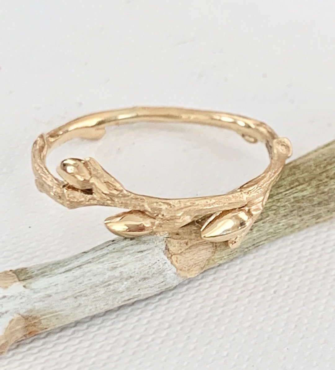 Recycled Gold Willow Twig Ring - Tree Branch Ring - Wedding Band ...