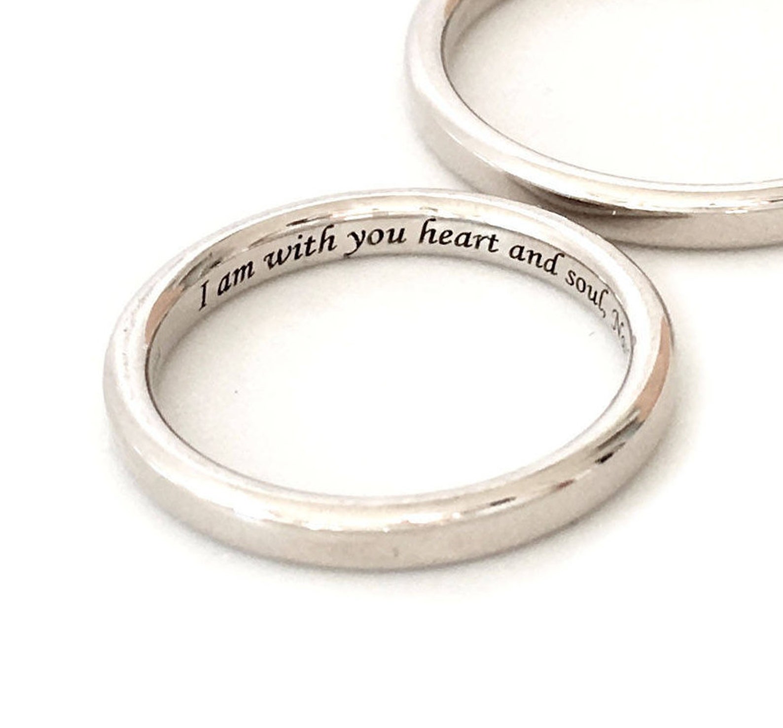 Personalised Silver Wedding Band With Custom Engraving 3mm Band - Etsy