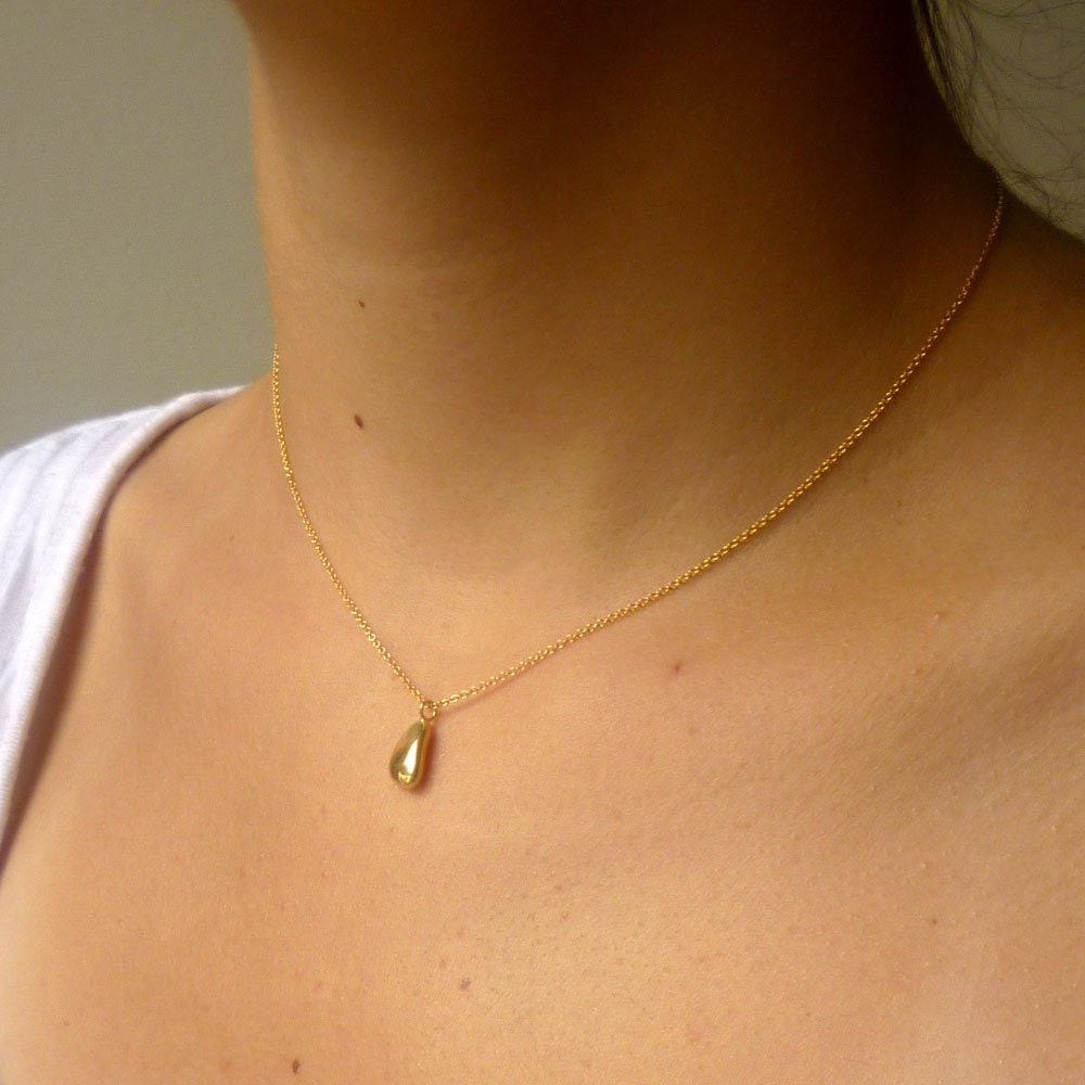 Paradiso Pebble Charm Necklace Gold Plated Silver - Etsy