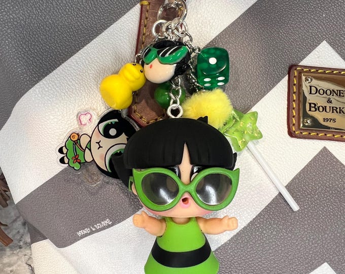 Powerpuff Girls Bag Charm (buttercup) - Custom Handmade - Etsy