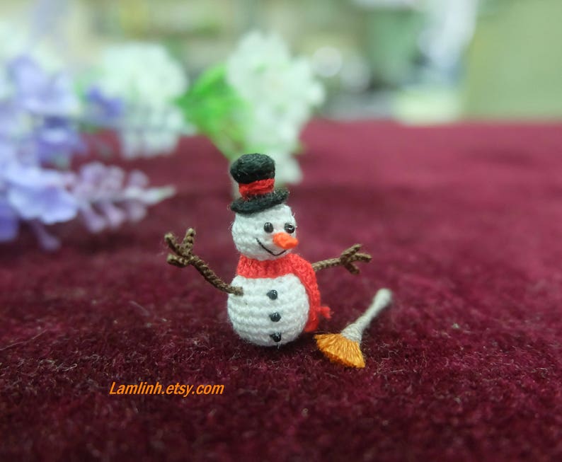 1 Inch Miniature Snowman Tiny Amigurumi Crochet Snowman - Etsy Canada