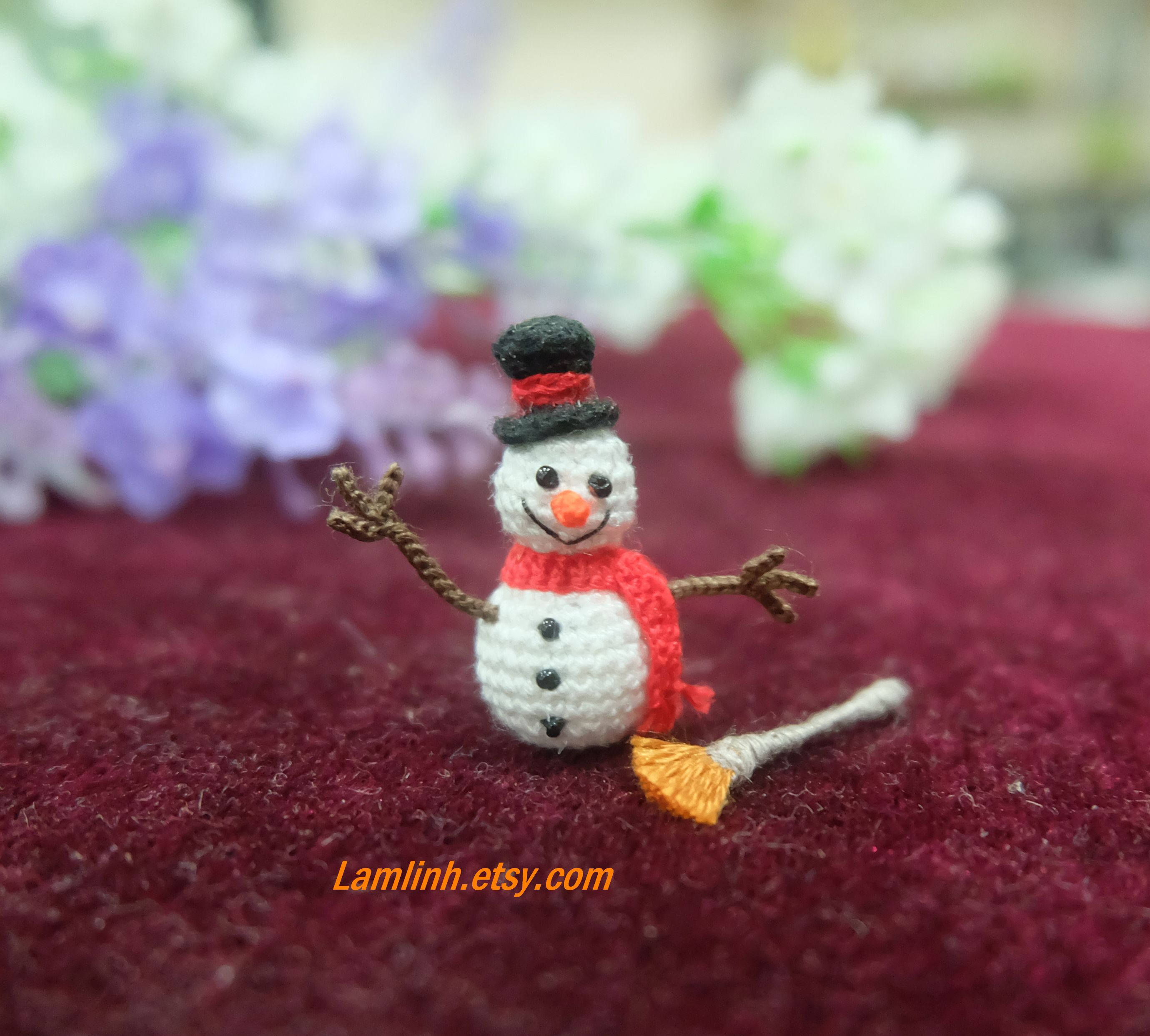 1 Inch Miniature Snowman Tiny Amigurumi Crochet Snowman - Etsy