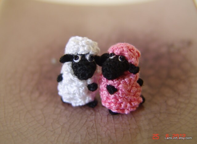 Tiny Fat Sheep Crochet Stuffed Animal Amigurumi Miniature - Etsy