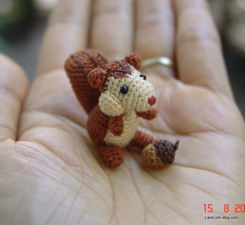 Miniature Animal 1.2 Inch Tall Mini Crochet Squirrel and - Etsy