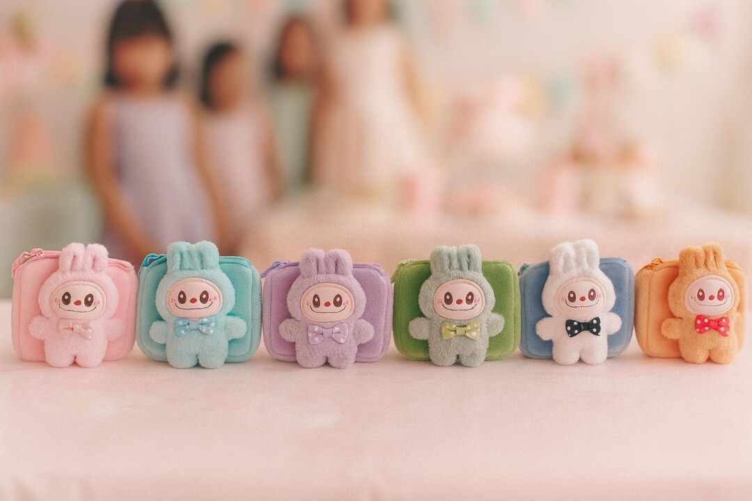 Labubu Plush Coin Purse Keychain: Kawaii Bunny Bag Charm - Etsy