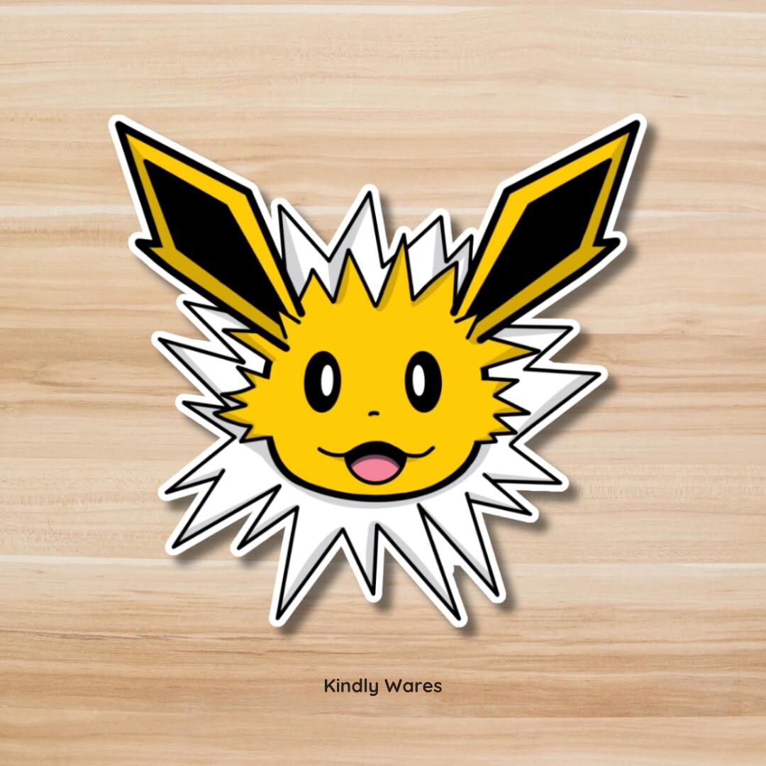 Jolteon Sticker | Pokémon Fan Art Vinyl Sticker | Handmade Anime ...