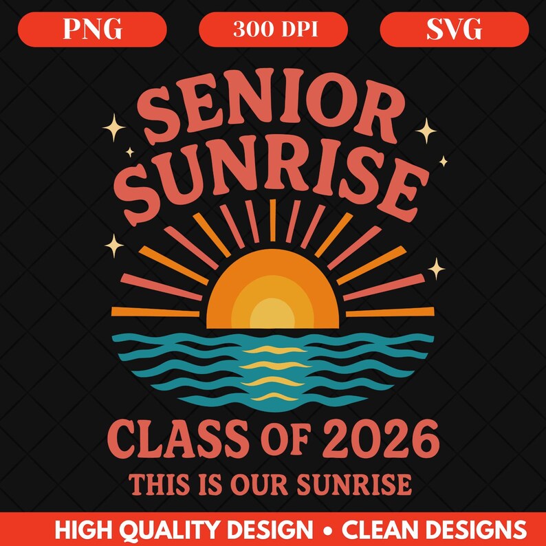 Senior Sunrise 2026 SVG – Graduation Design, Cricut Silhouette (digital ...