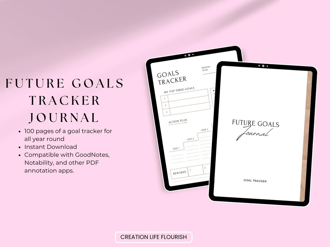 Future Goals Tracker Journal Digital PDF for iPad and Tablets Goal ...