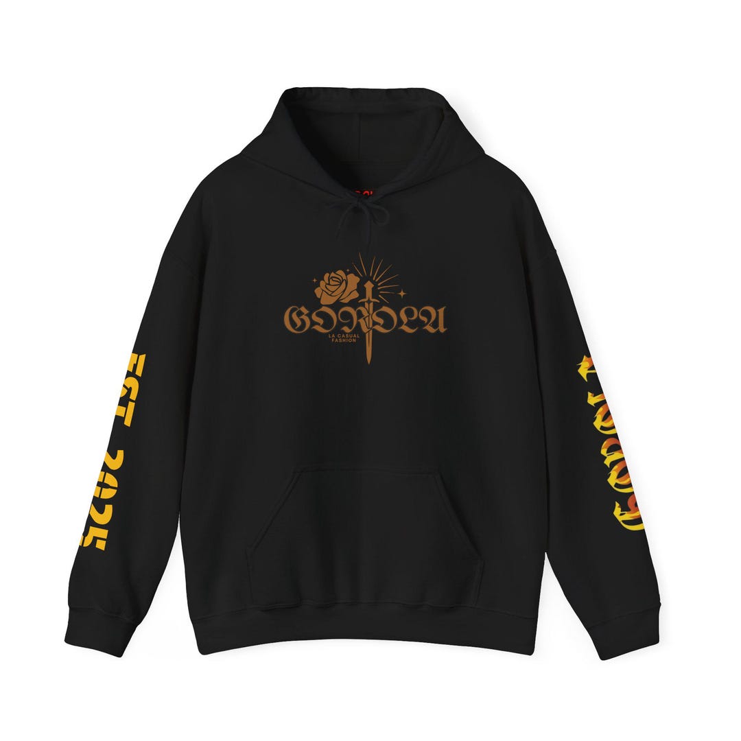 GOROLA Unisex Heavy Blend™ Hooded Sweatshirt With 'GOLD' Logo, Perfect ...