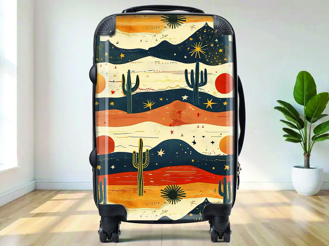 Personalized Cactus Western Luggage: Cowboy Hat Suitcase, Rustic Travel ...