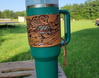 Custom Leather Cup Wrap fits Stanley - Etsy