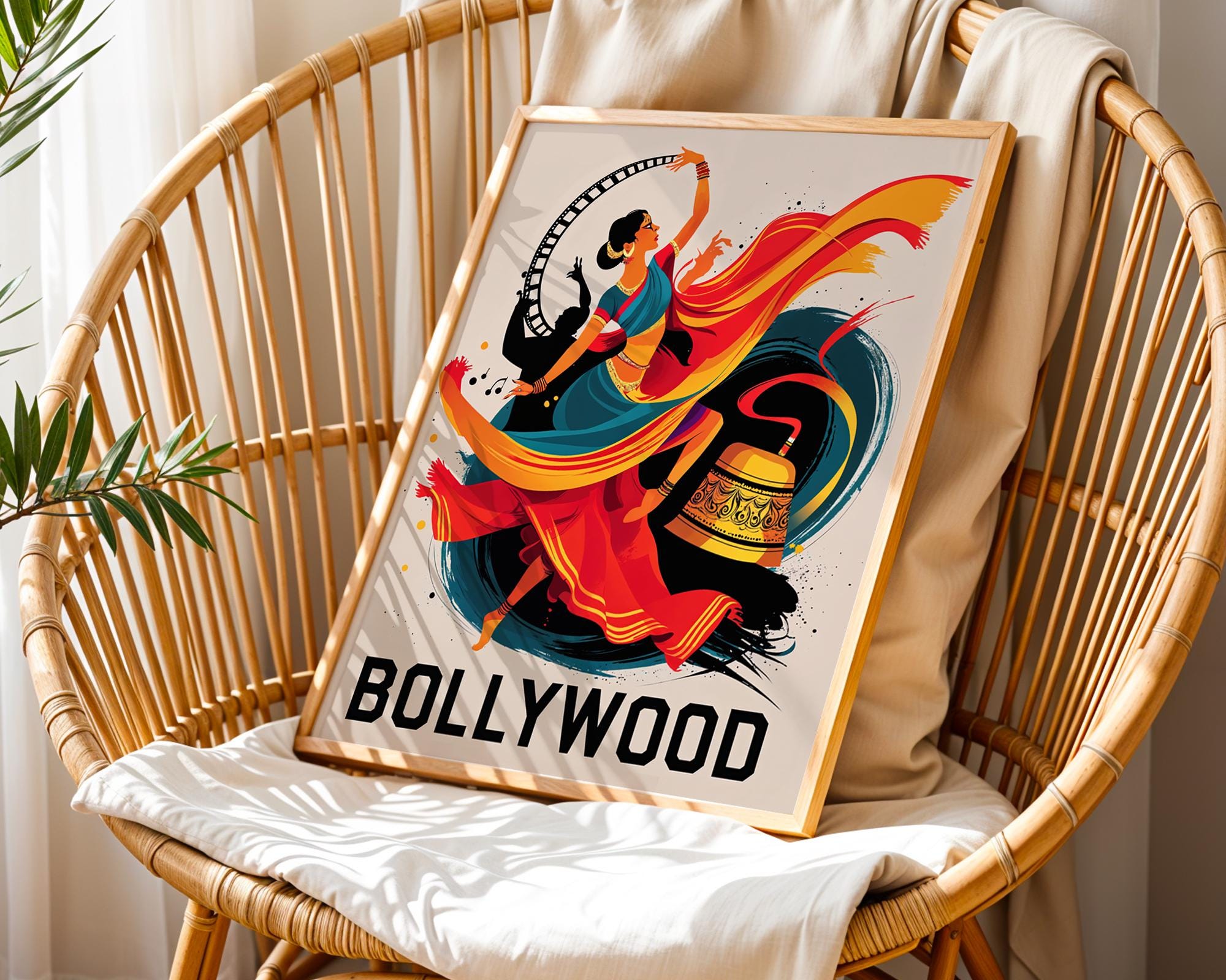 Wall Art | Bold Bollywood Abstract Painting | Indian Cinema Print ...