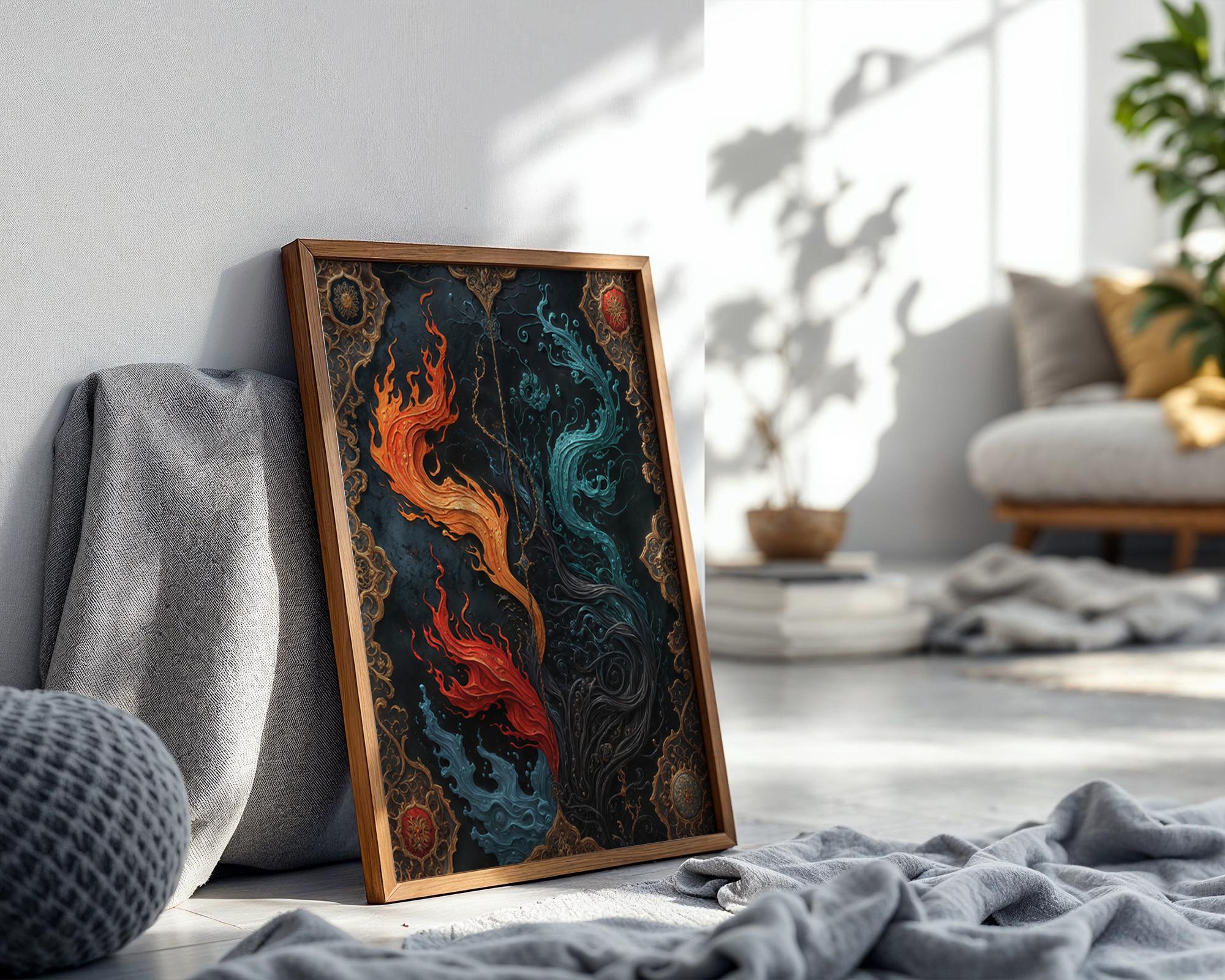 Fire & Water Element Art Print – Earth Element Inspired Wall Decor ...