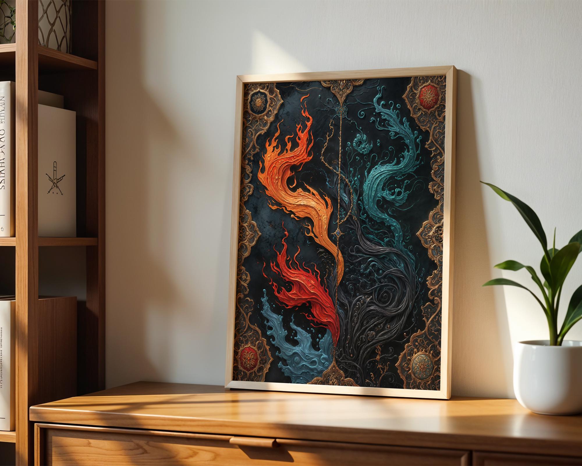 Fire & Water Element Art Print – Earth Element Inspired Wall Decor ...