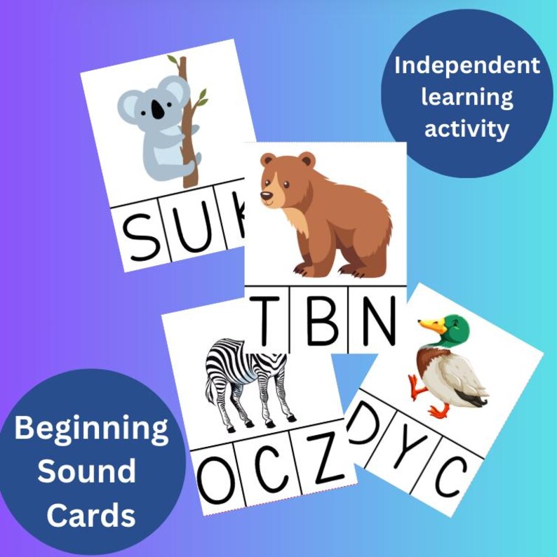 Animal Beginning Sound Clip Cards | Alphabet Letter Match | Printable ...