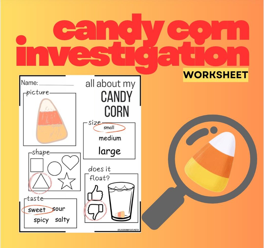 Candy Corn Investigation Worksheet - Etsy