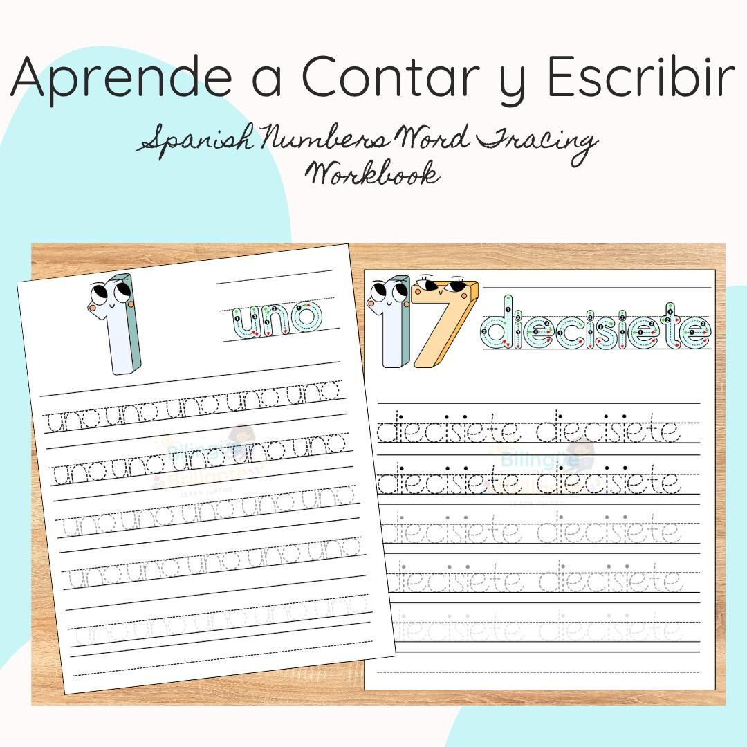 Aprende a Contar Y Trazar | Learn to Count and Trace Number Words - Etsy