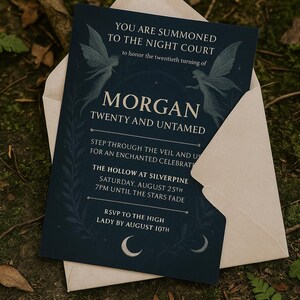 Dark Fairy Birthday Invitation Template - Editable ACOTAR Night Court ...